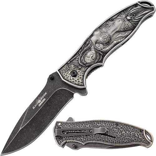 9" SNAKE EYE TACTICAL STONEWASH MERMAID SPRING ASSISTED Heavy Duty ...
