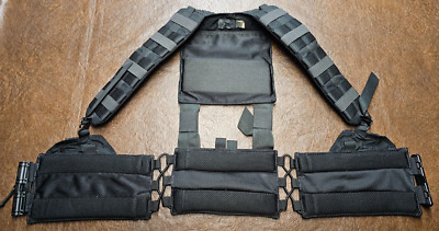 FirstSpear Tubes Gunner Harness S/M Black MOLLE H tactical padded recon ...