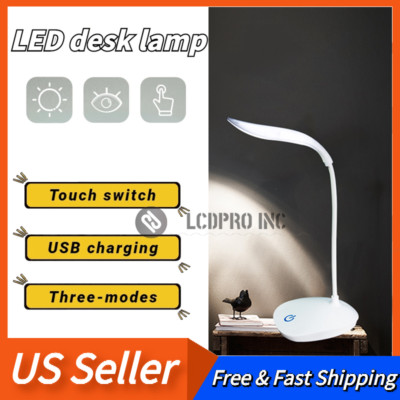 LED Desk Lamp Flexible Gooseneck Table Lamp Touch Control Compact ...