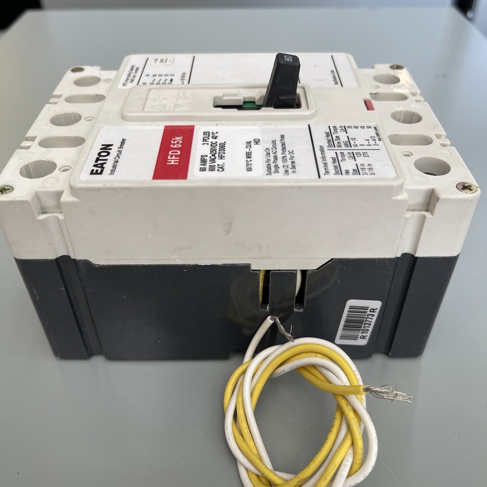 EATON HFD3060 HFD 65K 60AMP 600VAC 250VDC 3P INDUSTRIAL CIRCUIT BREAKER ...
