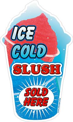 Slush Sticker blue shaped Ice Cold Sold Here LARGE DECAL CUT | eBay UK