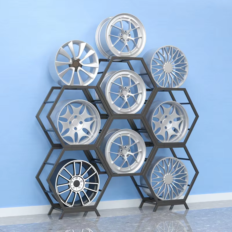 22'' Wheel Display Stand Honeycomb Shape Hive Display Stand for Car ...