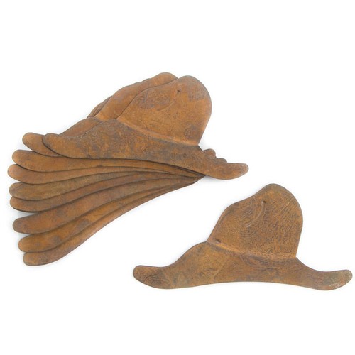 Rusty Tin Western Rodeo Cowboy Hat Cutouts | eBay