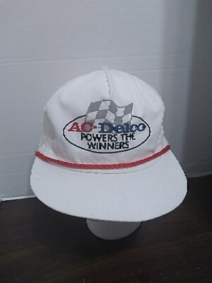 Mens AC-Delco Vintage Racing Hat Cap White Adjustable | eBay