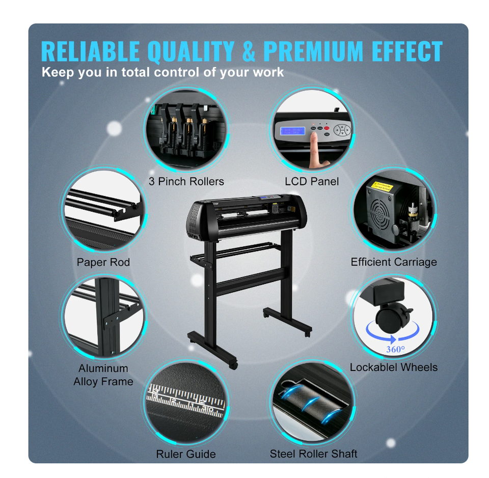 VEVOR 28 Inch Vinyl Cutter Plotter Sign Cutting Machine with starter ...