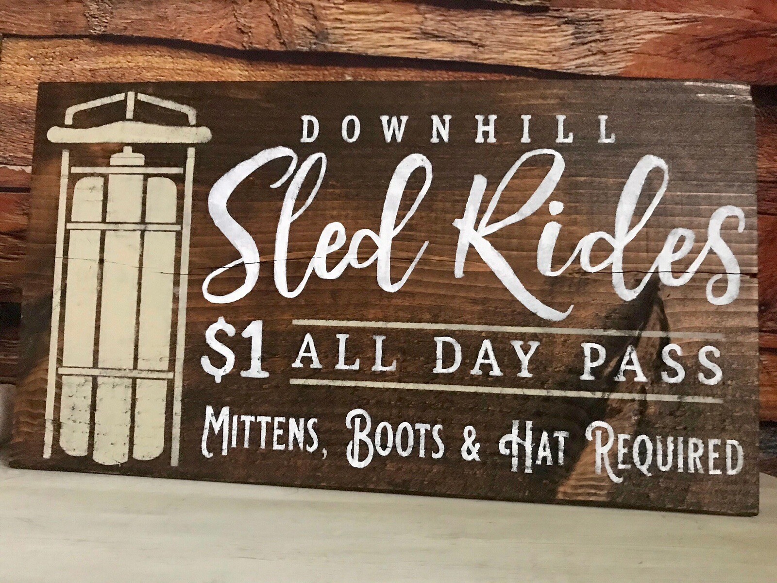 Christmas Decor / Primitive Christmas Sign / Sled Rides / Sledding ...