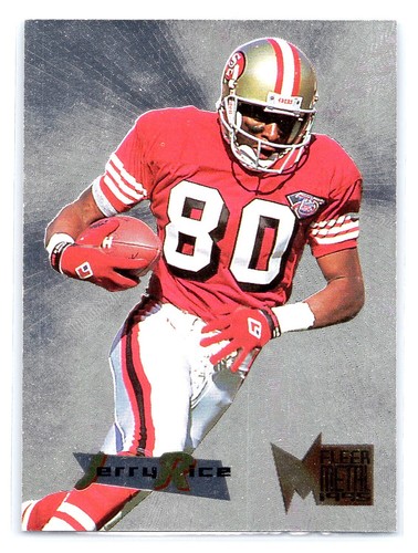 1995 Fleer Metal #34 Jerry Rice Silver Flasher Football San Francisco ...