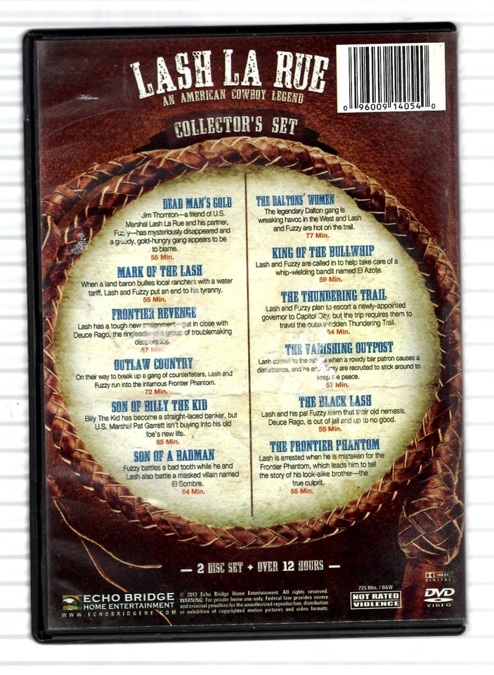 LASH LARUE - MOVIE BOXED SET - 12 MOVIES ON 2 DISCS - SEE PICS | eBay