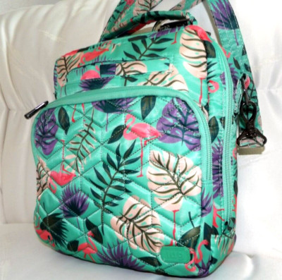 LUG Ranger Crossbody - Double straps - Green with Pink Flamingos - New ...