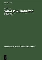 What Is A Linguistic Fact? von W. Labov (1975, Gebundene Ausgabe ...