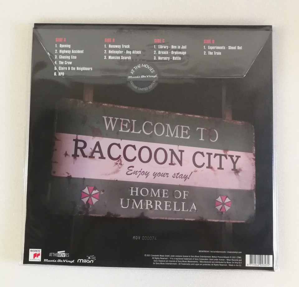 12 " LP Red Vinyl Soundtrack Resident Evil Welcome Raccoon City No1505 ...