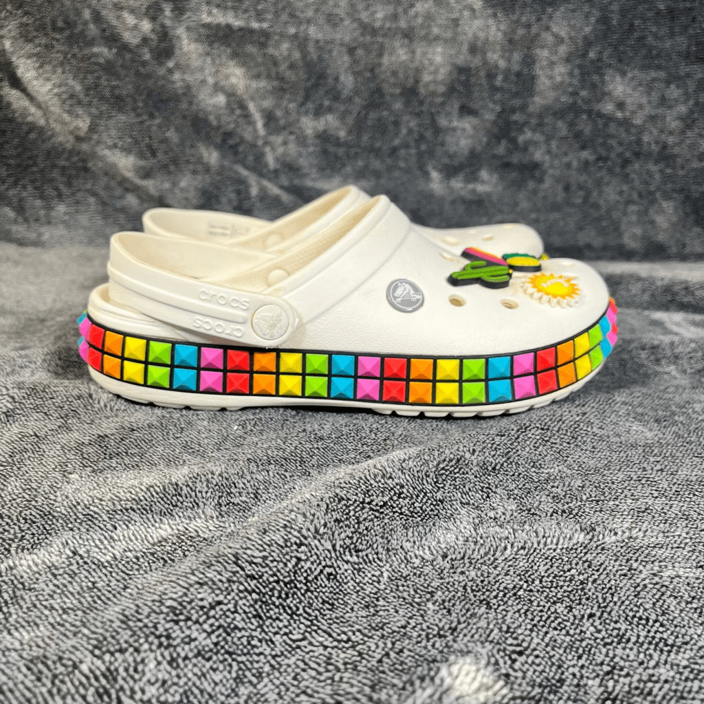 Crocs Crocband 3D Shapes Clog Rainbow Unisex Size M 5… - Gem