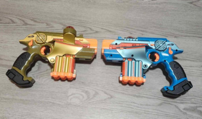 Nerf Lazer Tag Phoenix LTX Set of 2 Guns Blue Gold Laser System Tested ...