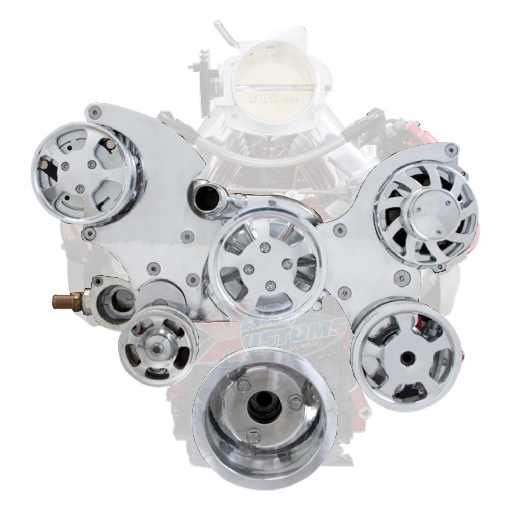 LSx Polished Serpentine Pulley Front Accessory Drive Kit 4.8 5.3 6.0 6. ...