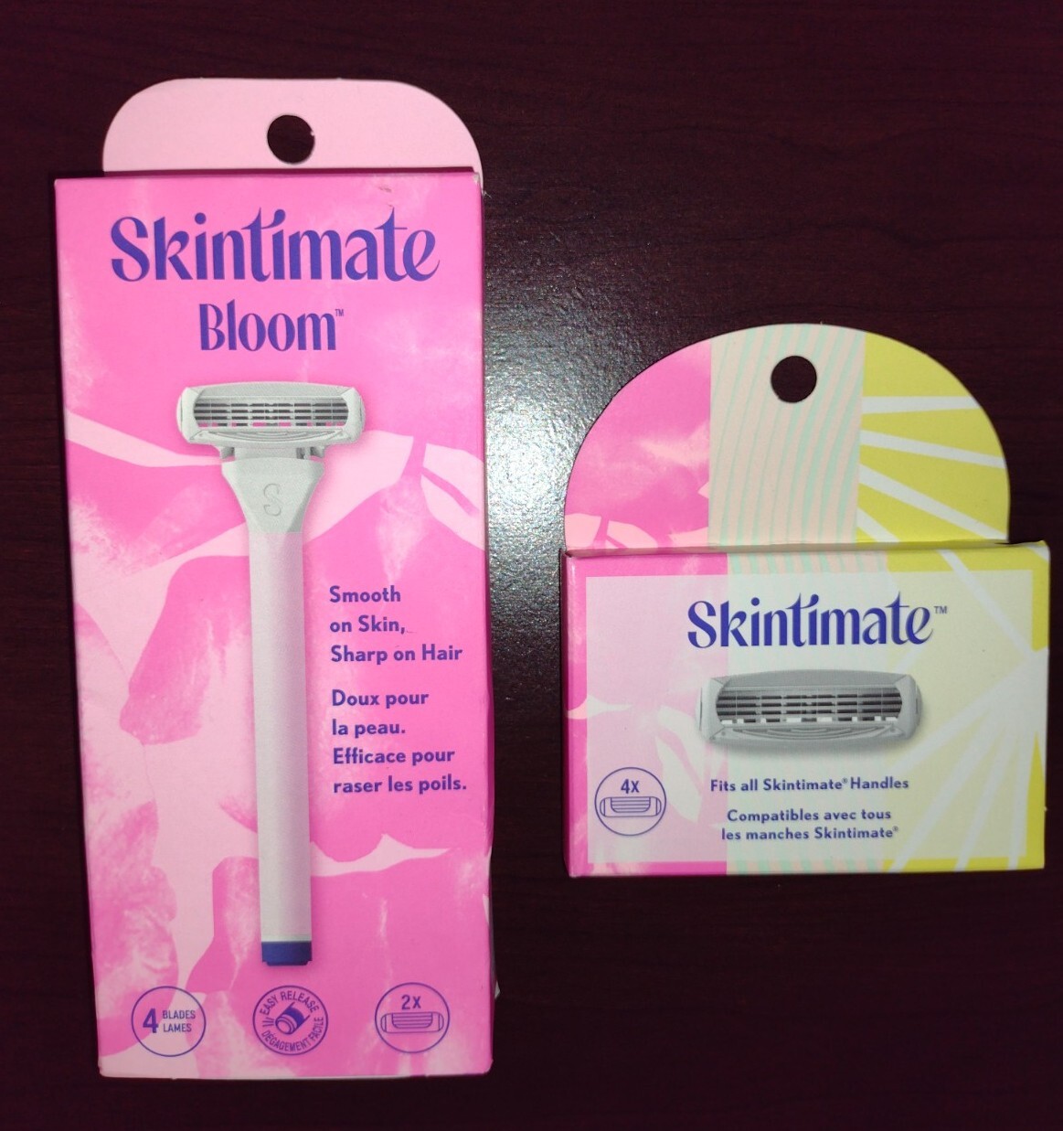 New! Skintimate Bloom Razor handle with 2 Cartridge Refills & 4 pack | eBay