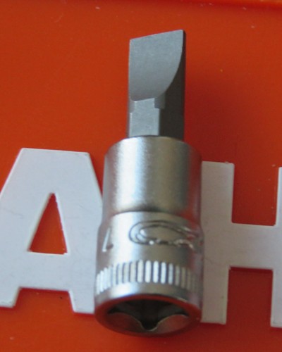 BAHCO 7MM FLAT SLOTTED SCREWDRIVER BIT SET IN SOCKET 1/4" DRIVE CHROME ...