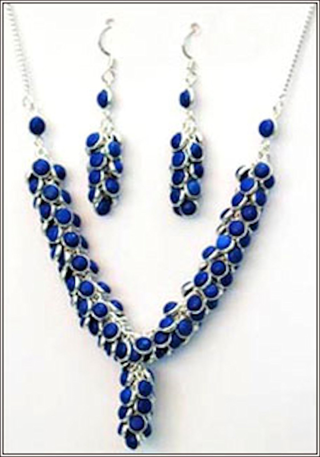 Necklace and earring set made with Silver and Lapir | eBay