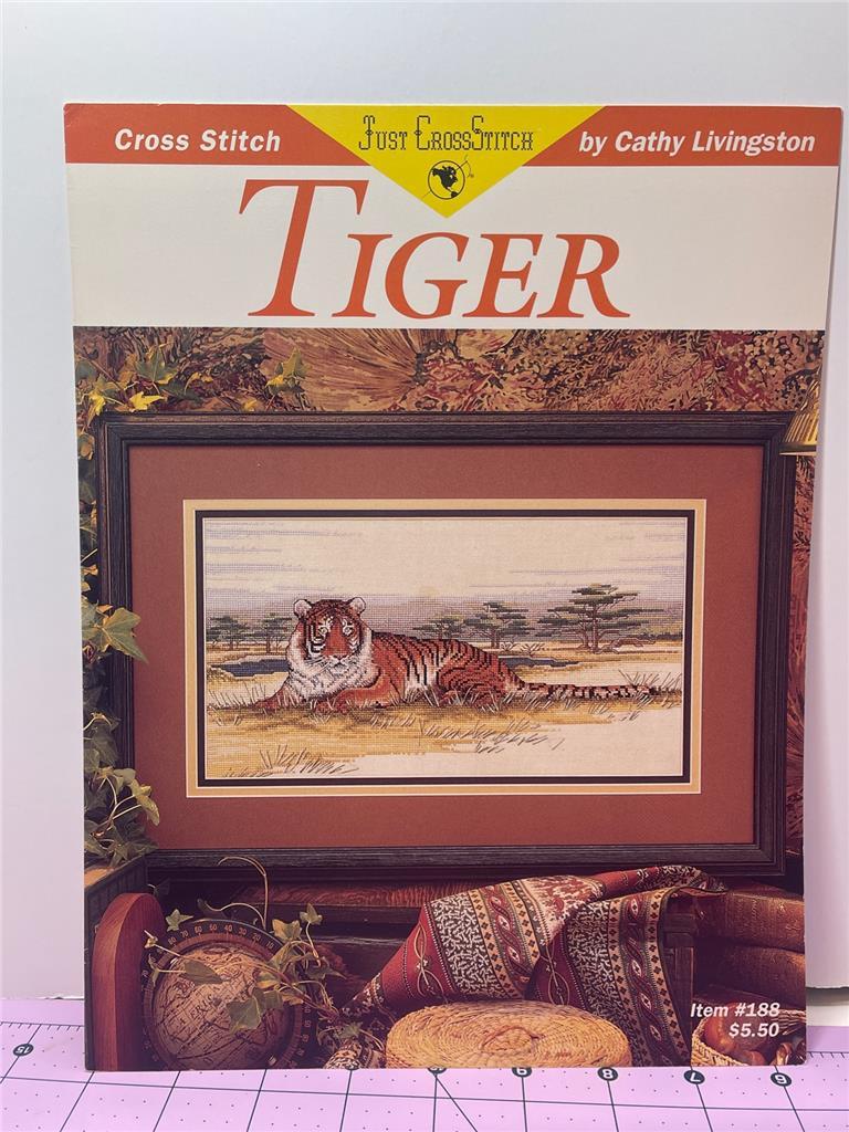 JUST CROSS STITCH Counted Cross Stitch Leaflet TIGER #188 Cathy ...