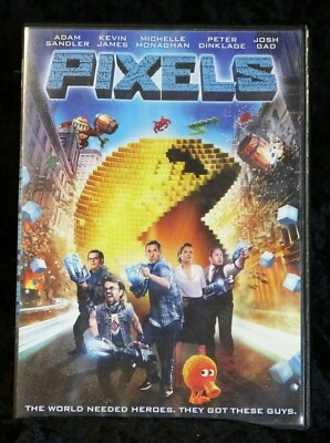 Pixels 📀 Comedy DVD (2015) Adam Sandler Kevin James Michelle Monaghan ...