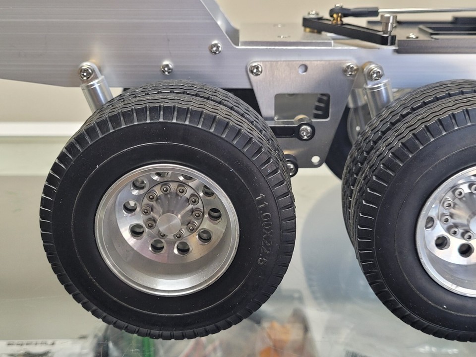 Aluminum Tamiya 1/14 RC Semi Truck 3 Axle Dolly Carrier Trailer wheel ...