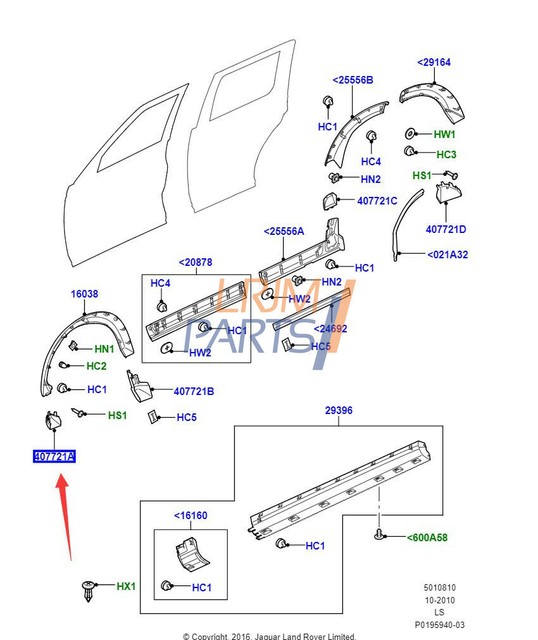 Land Rover OEM 10-16 Lr4 Fender-front Cap Left LR010634 for sale online ...