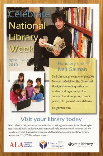 2010 National Library Week NEIL GAIMAN Print Ad/Poster DC Marvel Comics ...