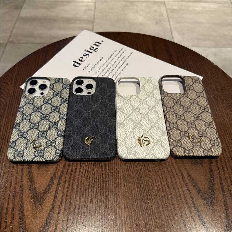 For iPhone 11,12,13,14,15,16, pro,max, case-Gold Brand logo design ...