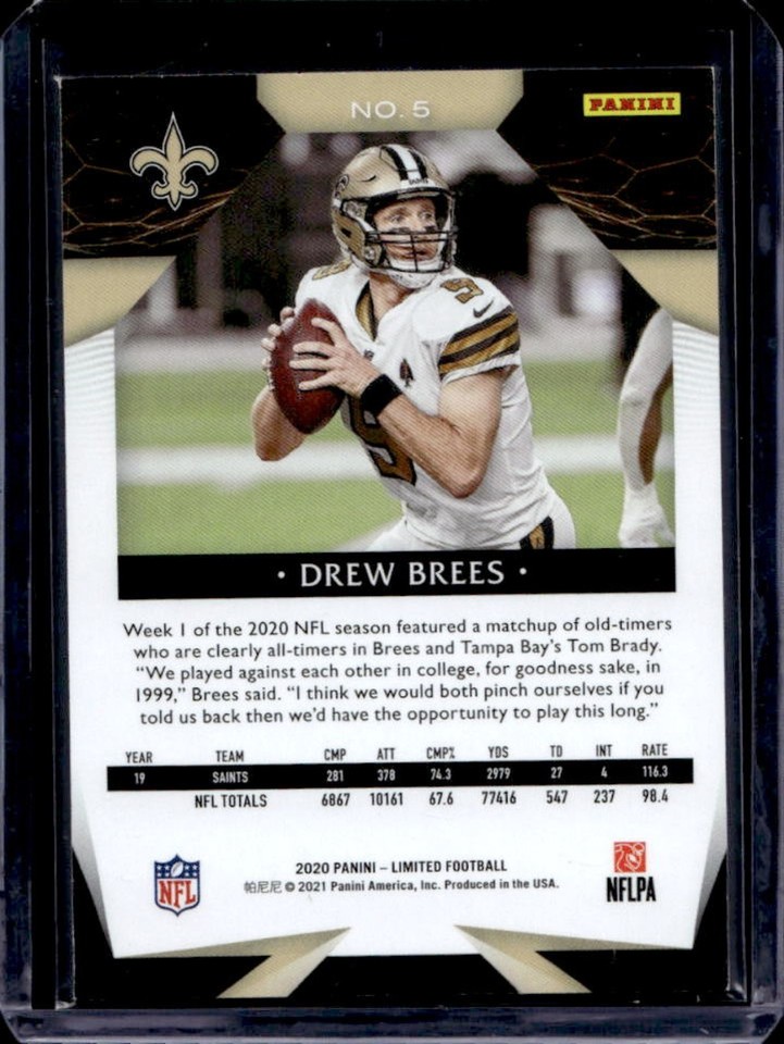 2020 Panini Limited Drew Brees Ruby Spotlight #29/49 Saints | eBay