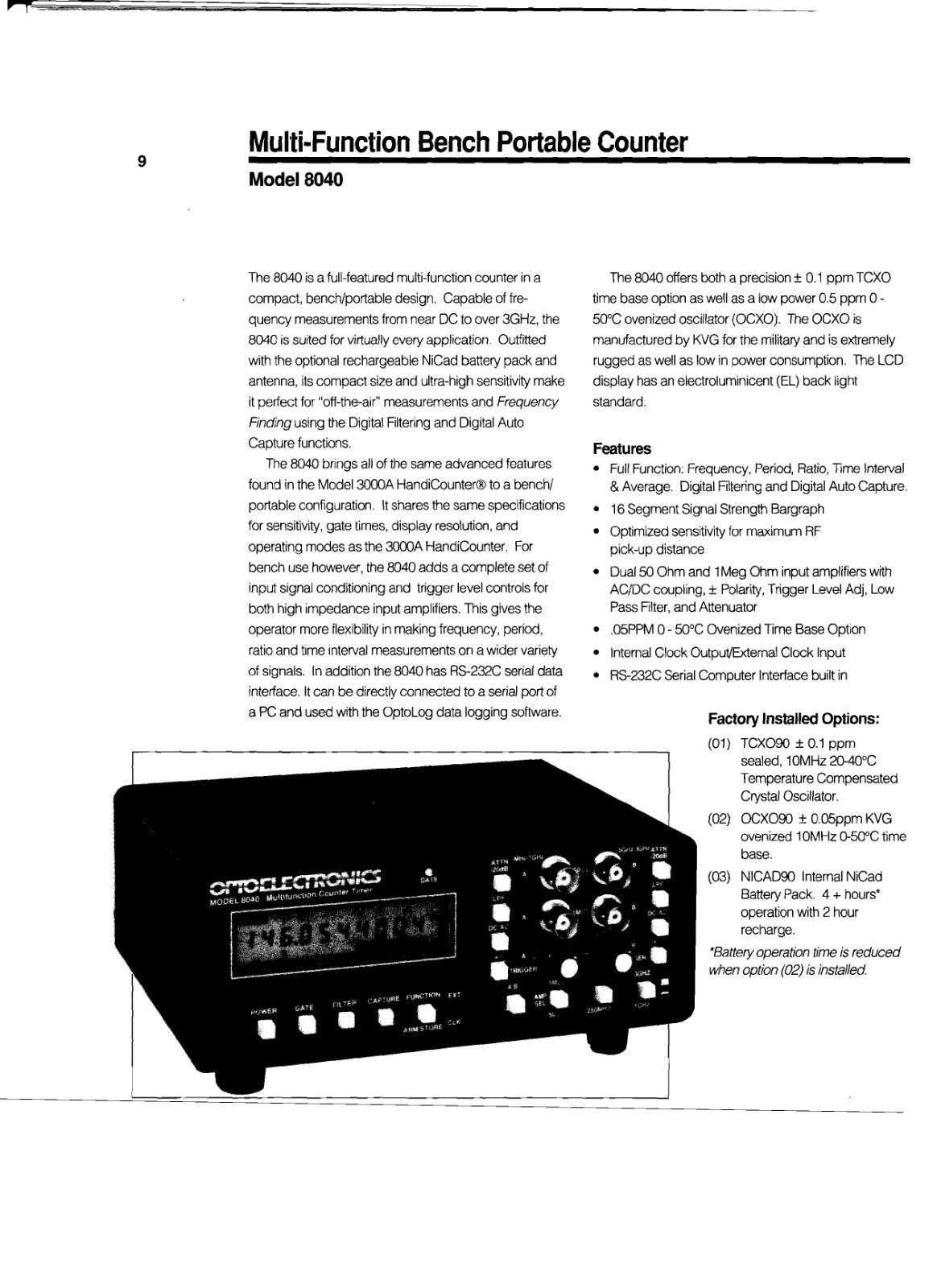 Opto Model 8040 Multifunction Frequency Counter Tester Precision ...