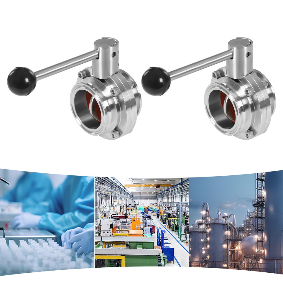 2 Inch Butterfly Valve Stainless Steel Industry Butterfly Valve 2Pcs w ...