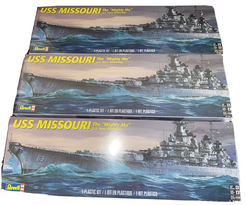 (3) Revell USS Missouri The “Mighty Mo”Plastic Model Kit #85-0301 1/535 ...