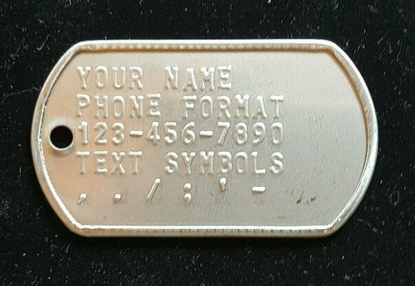Military Dog Tags Format
