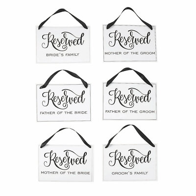 Reserved for Wedding Signs, Party Decor, 6 Pieces | eBay