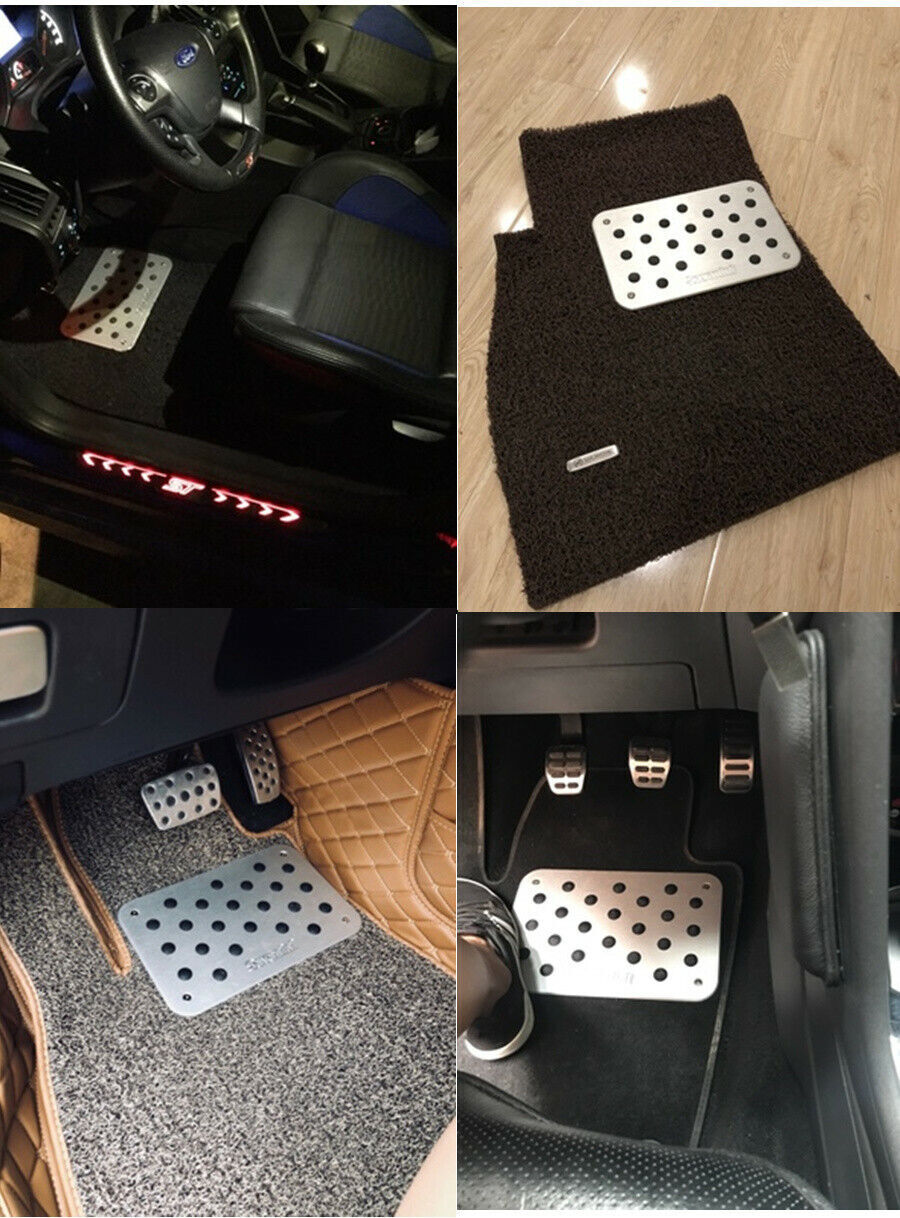 Car Floor Carpet Mat Plate Pedal Foot Rest Pad Universal Silver | eBay