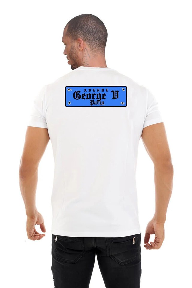 Avenue George V Paris T-Shirt Teddy Bear Men's White Shirt Rhinestone L ...