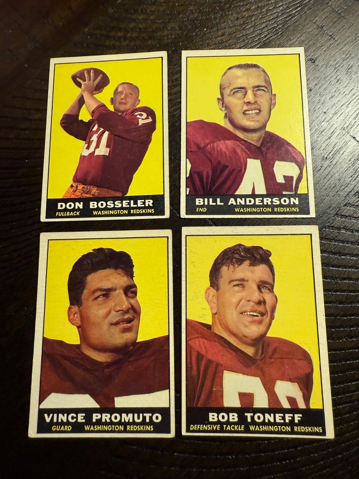 1961 TOPPS FOOTBALL LOT OF 16 CARDS ALL PICTURED MOST EXMT READ ...
