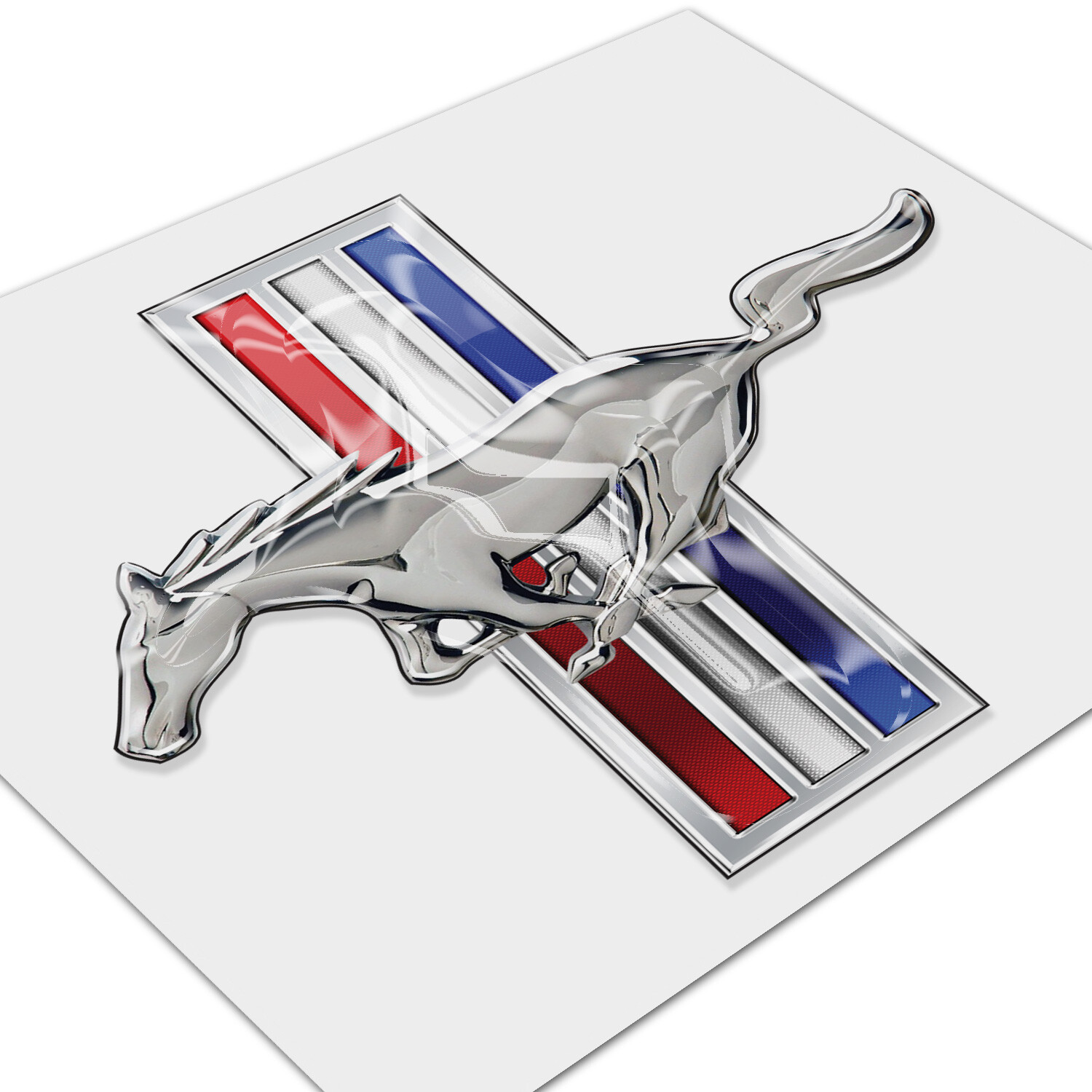 Ford Mustang Tri-Bar Logo 4" Full-Color Flexible 3D Clear Dome Decal | eBay