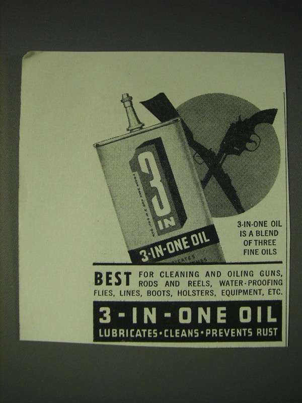 1937 3-in-One oil Ad - 3-in-one oil is a blend of three fine oils | eBay