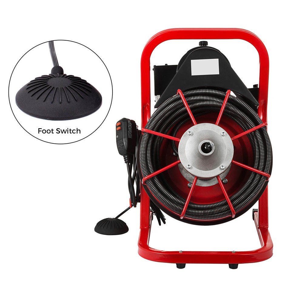 VEVOR Drain Cleaner 50'-100' Drain Cleaning Machine Snake Sewer Clean w ...