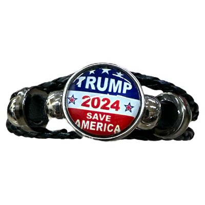 Trump 2024 "Save America" Faux Leather Bracelet | eBay