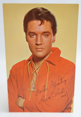 Easter Greetings from Elvis Presley 1968 Vintage Postcard Elvis in Red ...