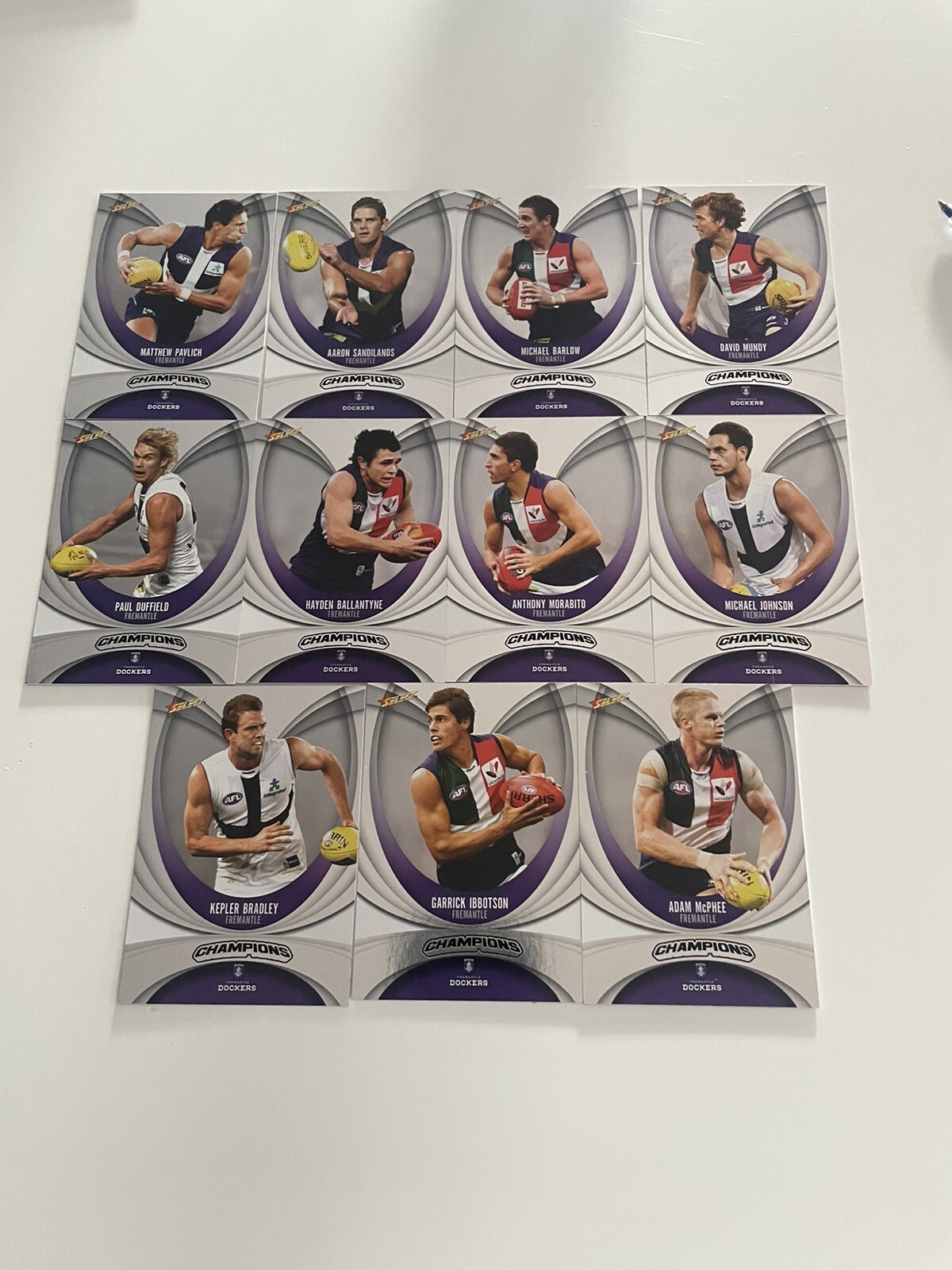 2011 AFL SELECT CHAMPIONS FREMANTLE DOCKERS SILVER PARALLEL TEAM SET ...