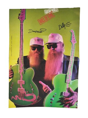 ZZ Top 2 Page Magazine Full Color Magazine Pull Out Poster Vintage 90s ...
