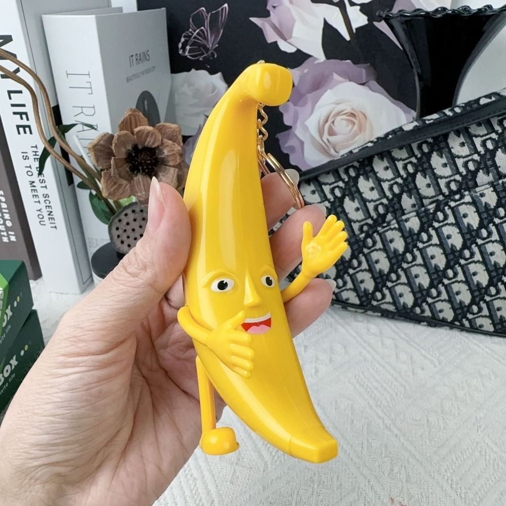 1/2Pcs Joints Movable Singing Big Banana Keychain Banana Doll Funny ...