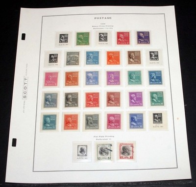 SCOTT NATIONAL STAMP ALBUM PAGE, 1938, REGULAR ISSUE STAMPS, NO RESERVE ...