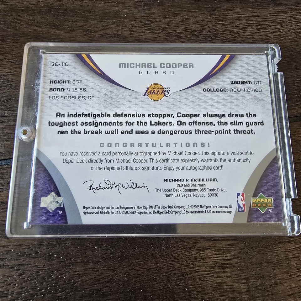 2005 SP Superstar Exclusives Michael Cooper Autograph SE-MC 76/100 ...