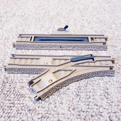 Thomas Train TrackMaster Tan Beige Brown Stop & Go Track & Splitter ...