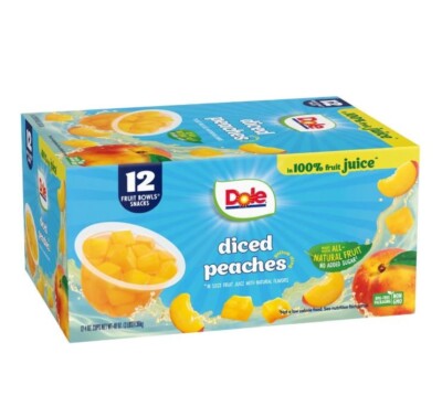 Dole Diced Peaches in 100% Juice^ - Dole Fruit Bowls Snacks - 4 oz ...