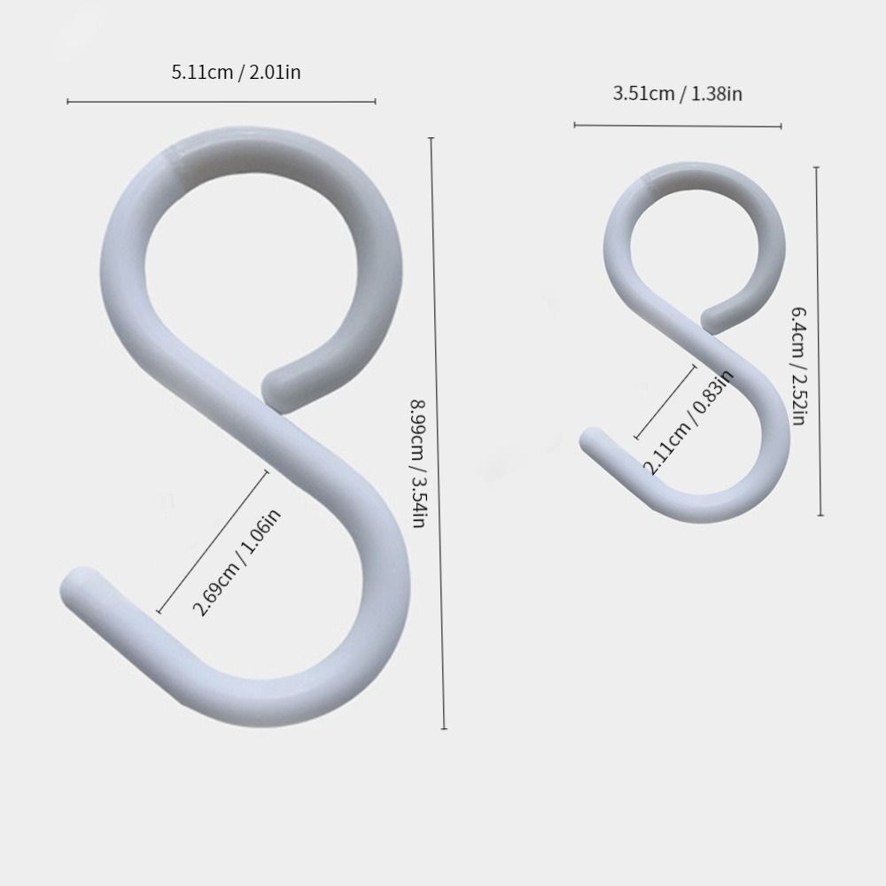 12Pcs Plastic S Shaped Hooks Flexible Neck S Hangers Hooks Closet Rod ...