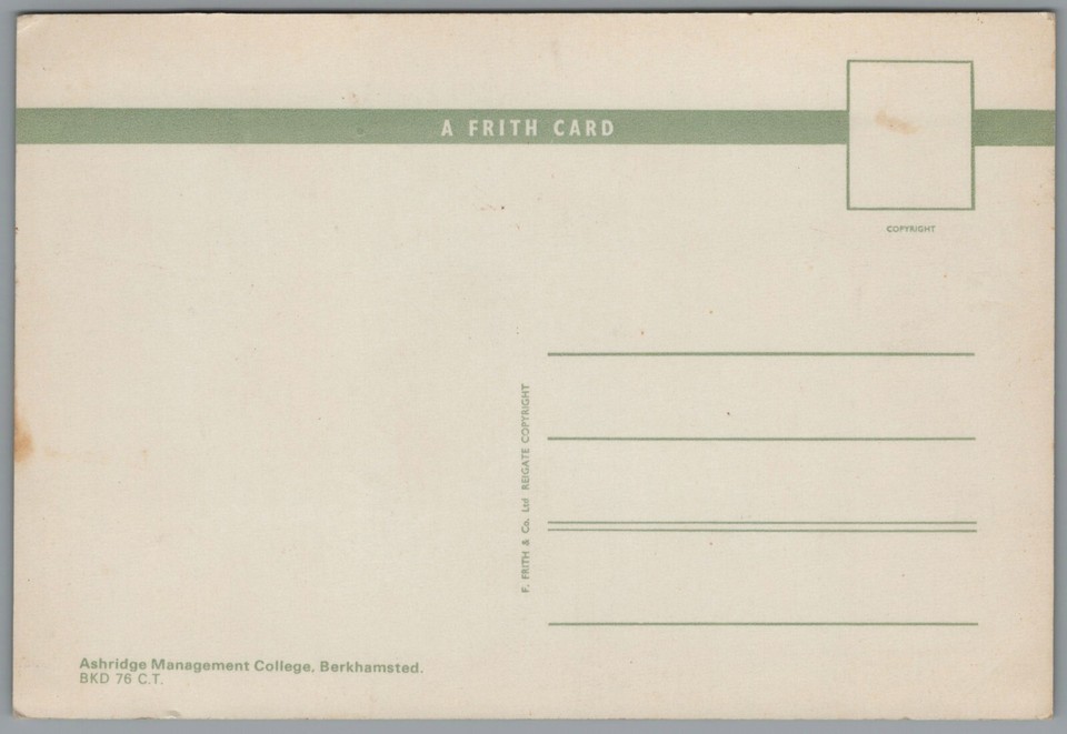 Ashridge Management College Berthamsted Hertfordshire England Postcard ...